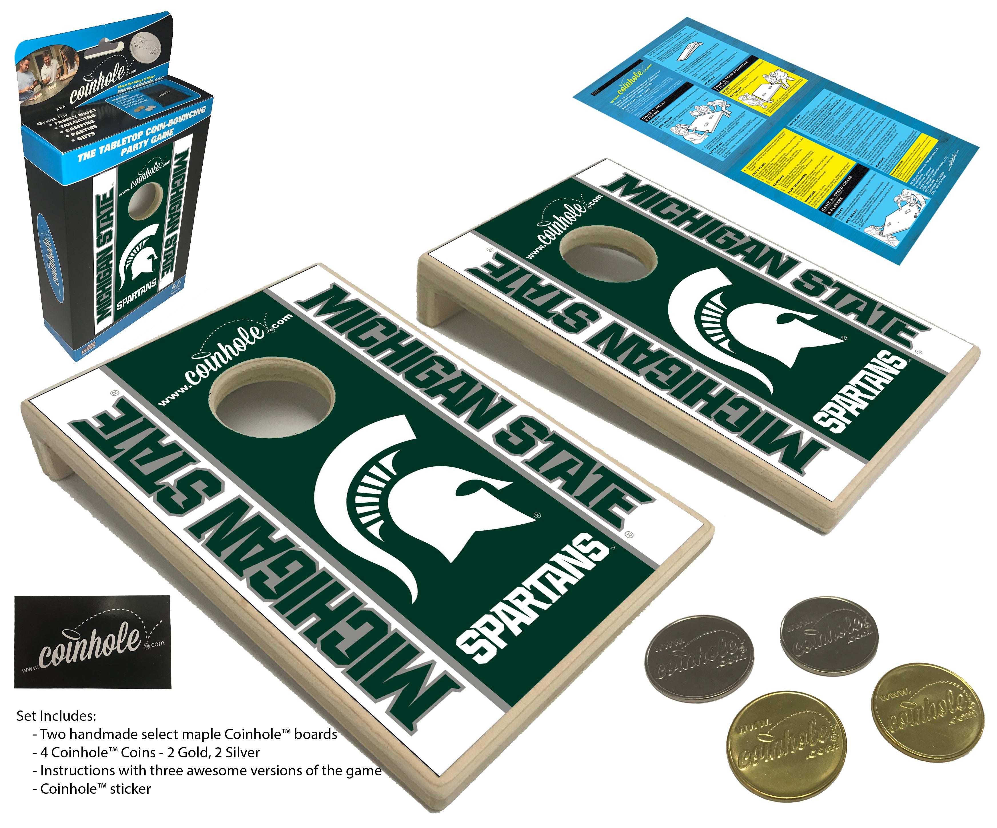 Michigan State Spartans Coinhole® Tabletop Game Set