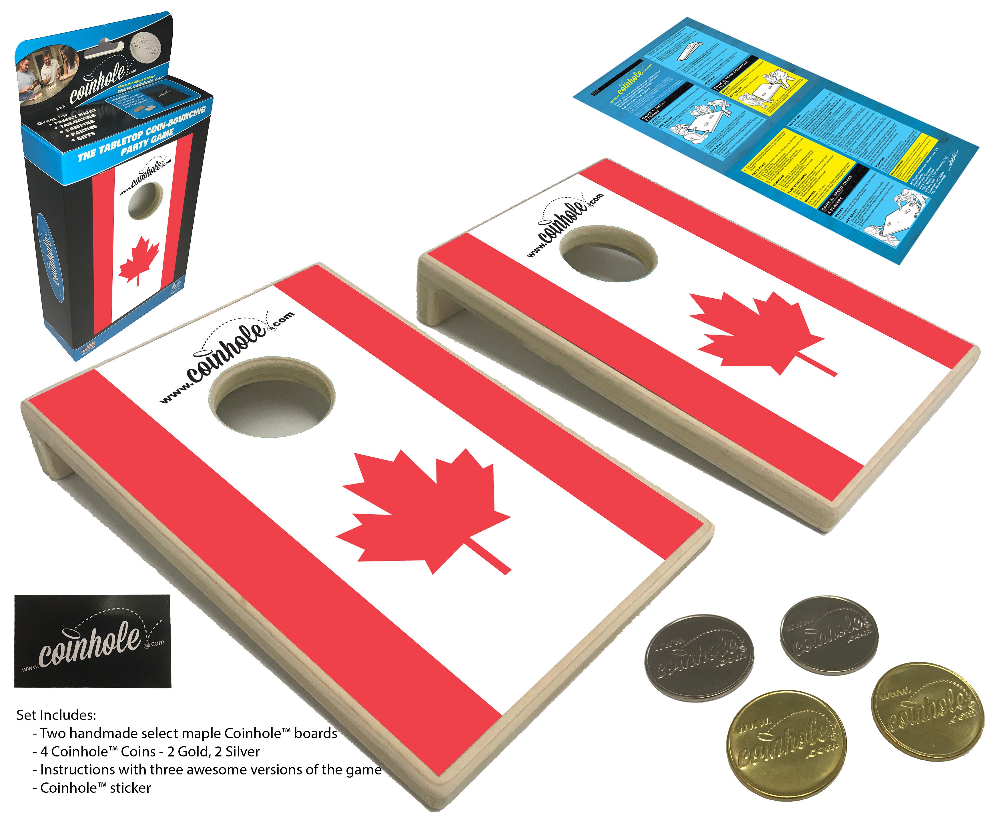 Canada Flag Coinhole® Tabletop Game Set
