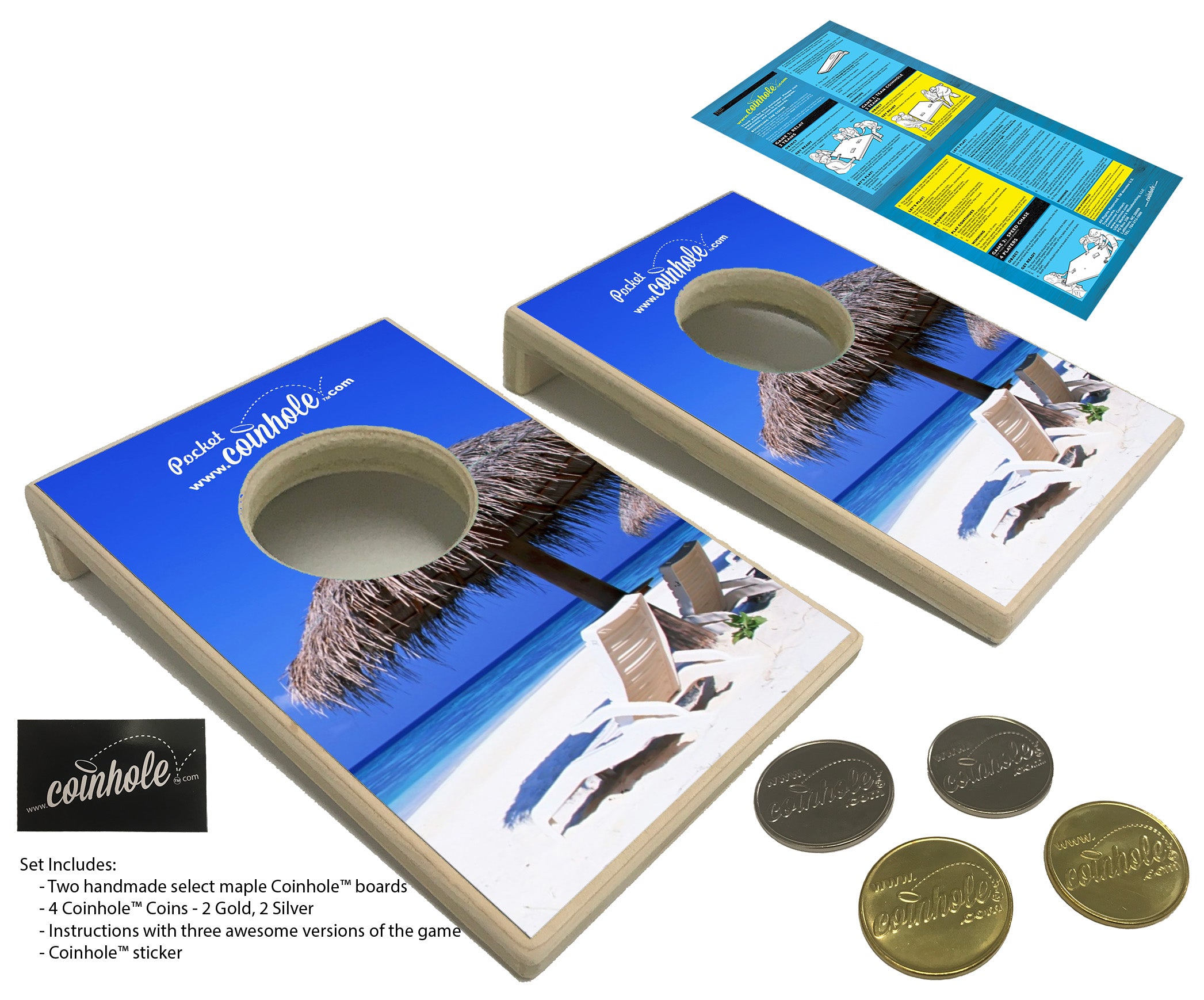 Beach POCKET Coinhole™ Game Set
