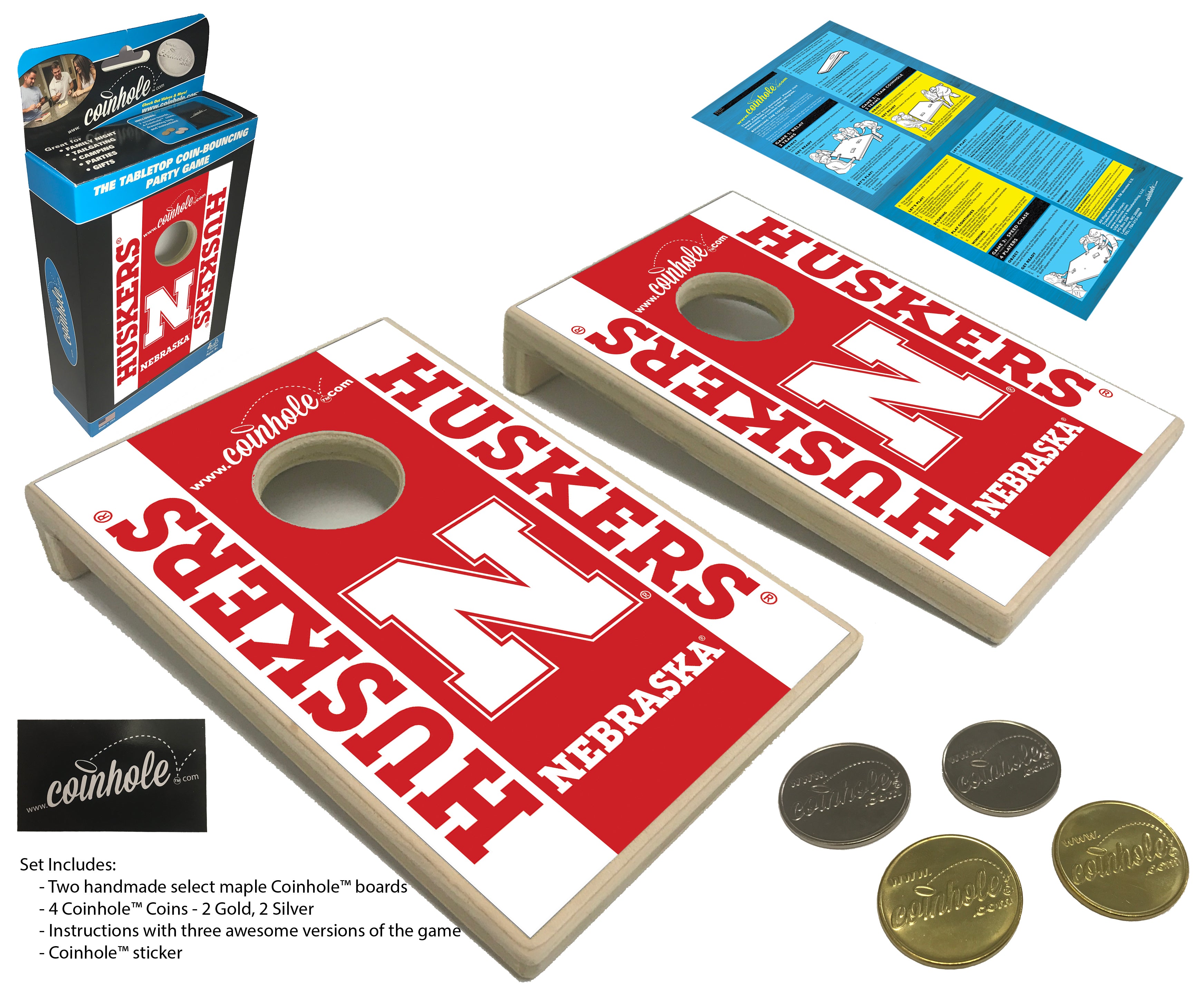 Nebraska Huskers Coinhole® Tabletop Game Set