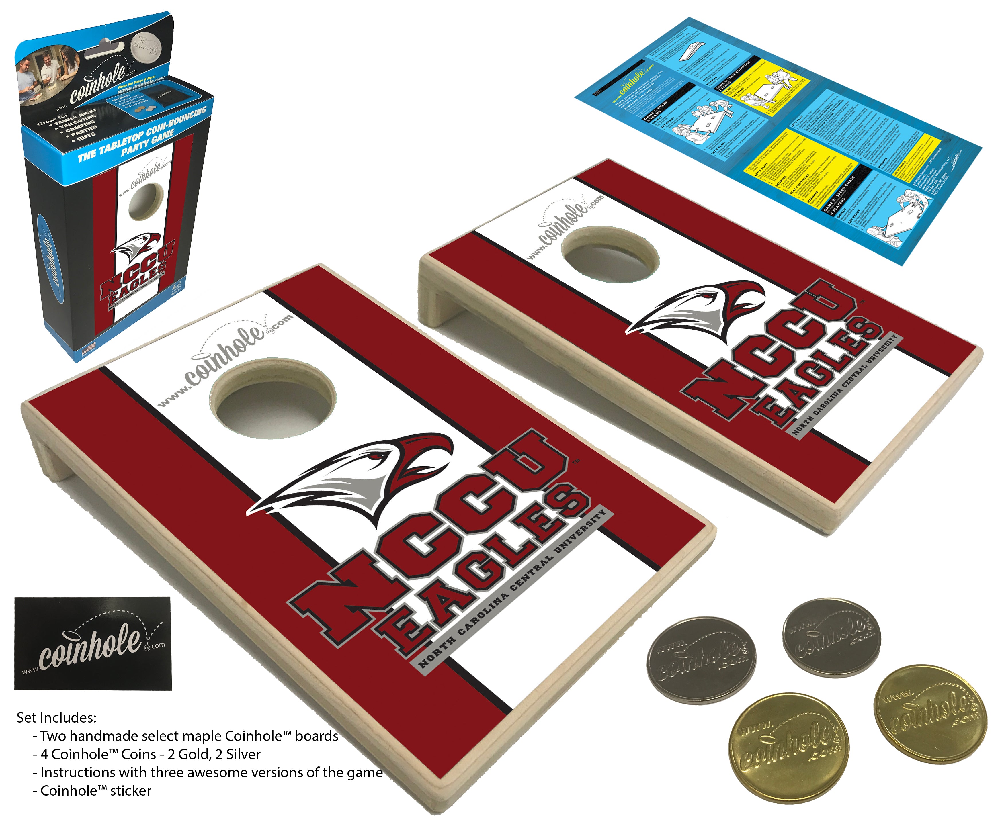 North Carolina Central University Coinhole® Tabletop Game Set