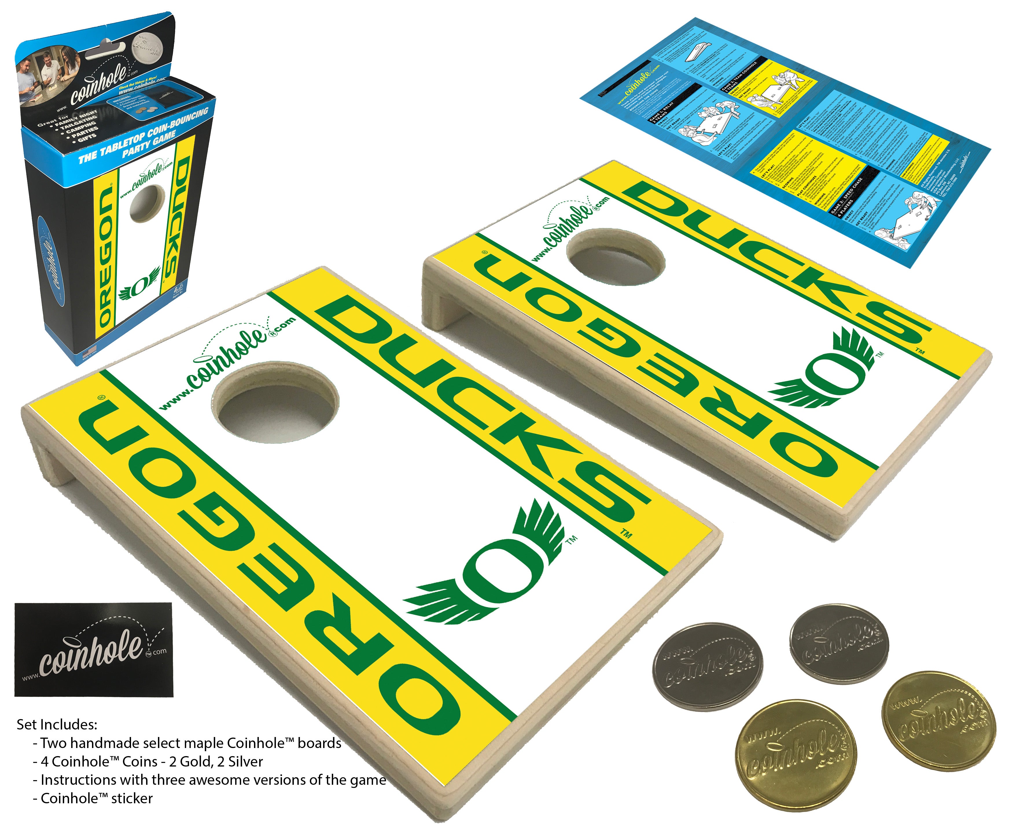 University of Oregon Ducks Coinhole® Tabletop Game Set