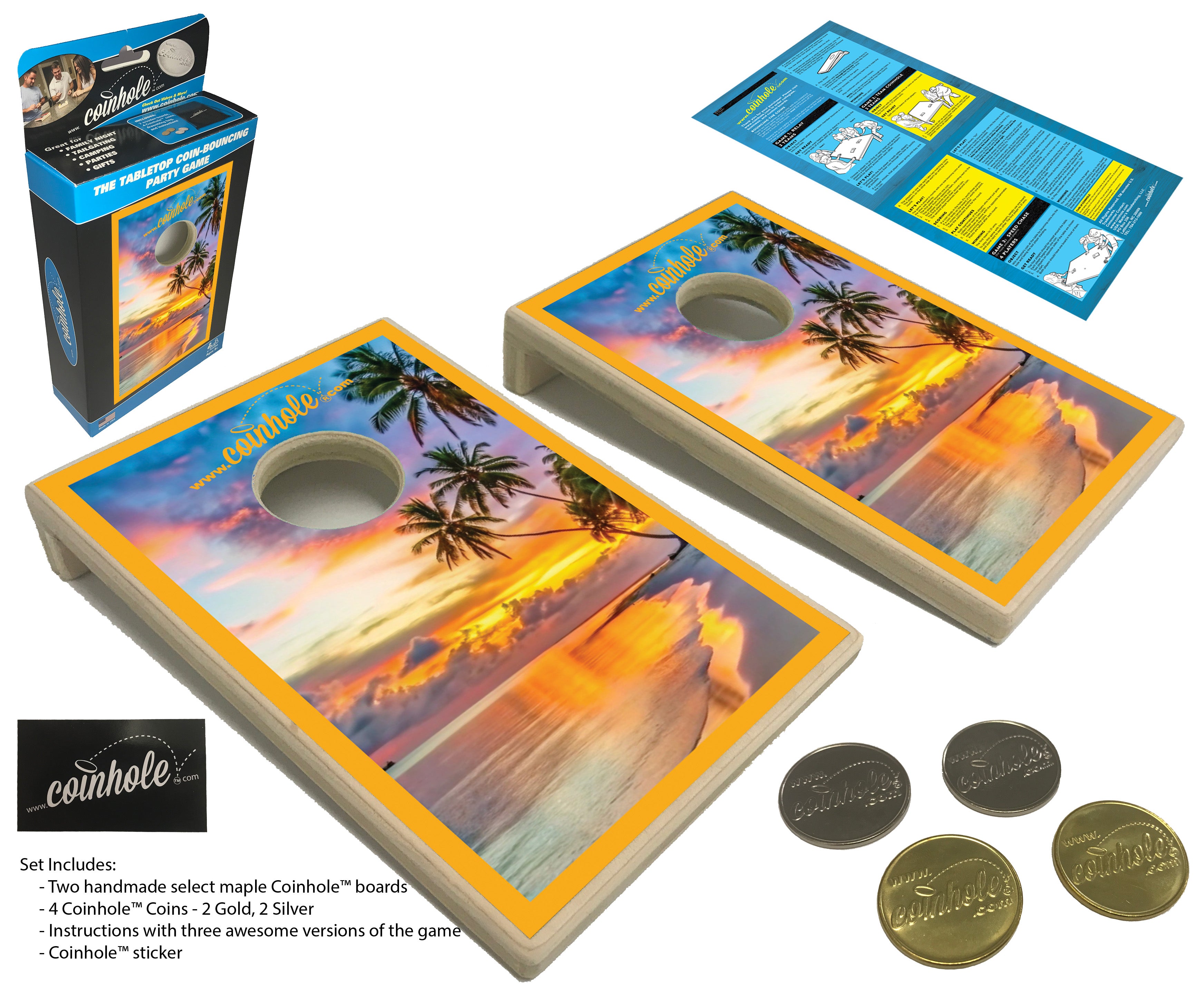 Sunset Beach Coinhole® Tabletop Game Set