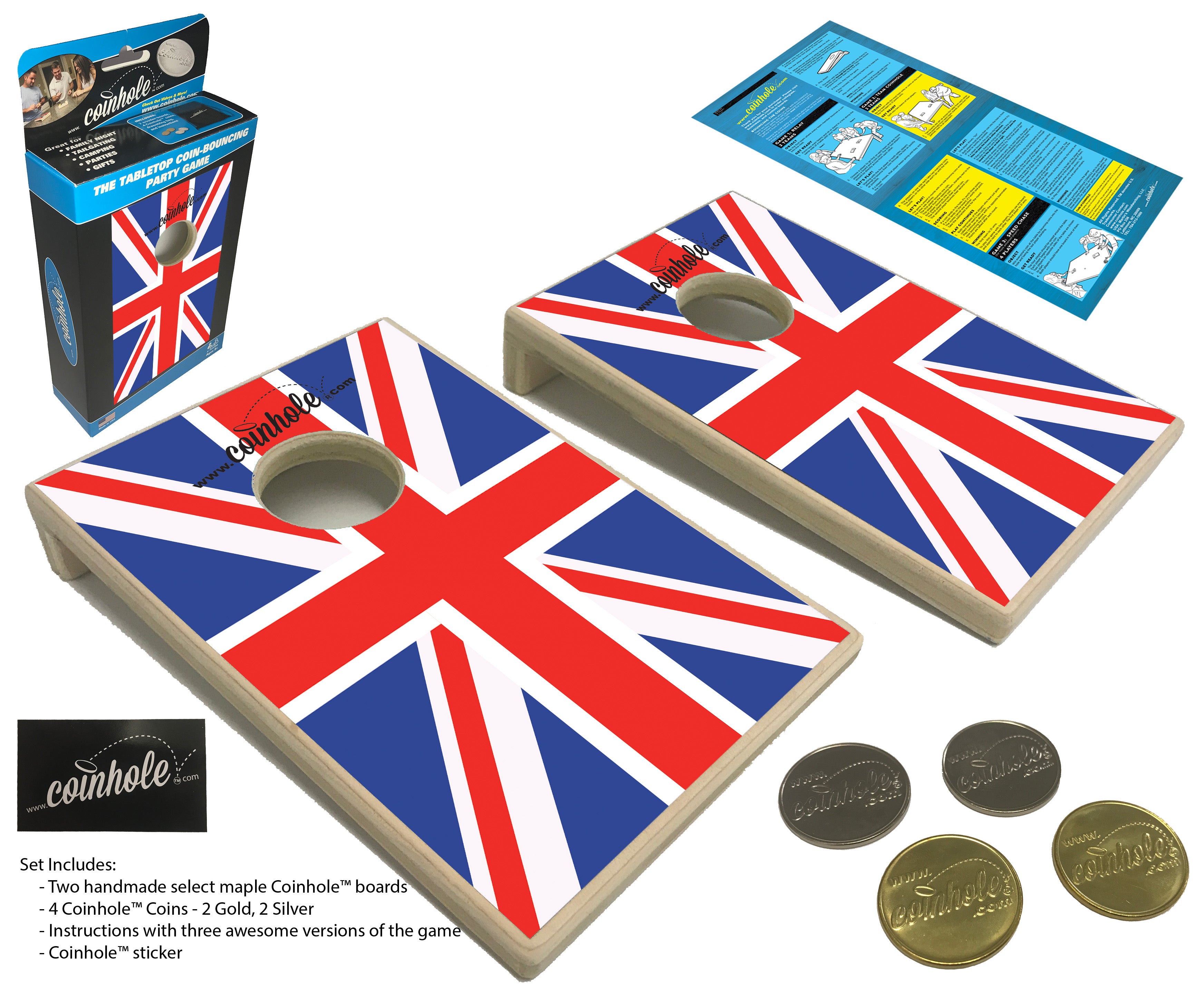 United Kingdom Flag Coinhole® Tabletop Game Set